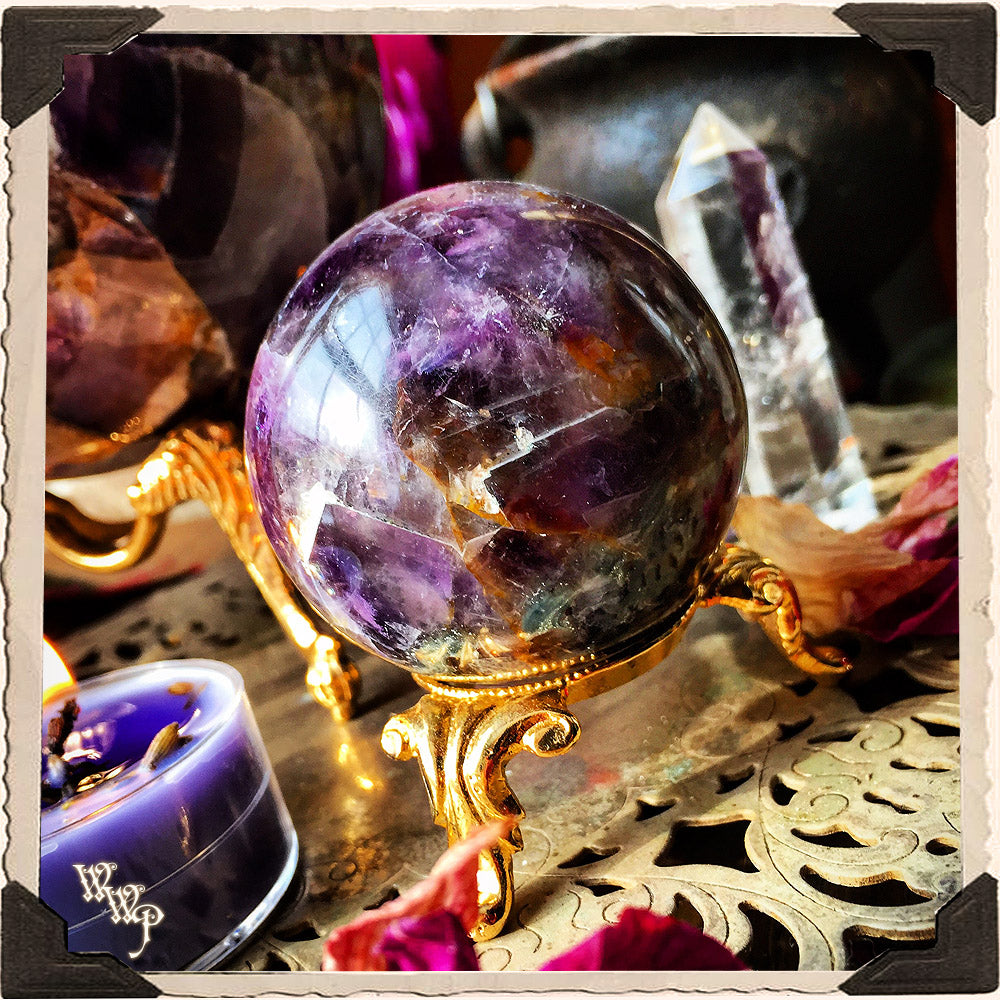 AMETHYST SPHERE CRYSTAL. For Divination, Third Eye & Spiritual Growth ...
