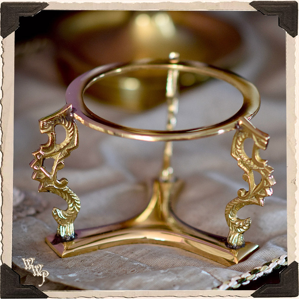 BRASS VICTORIAN DRAGON SPHERE STAND / BASE. 55mm - 150mm ...