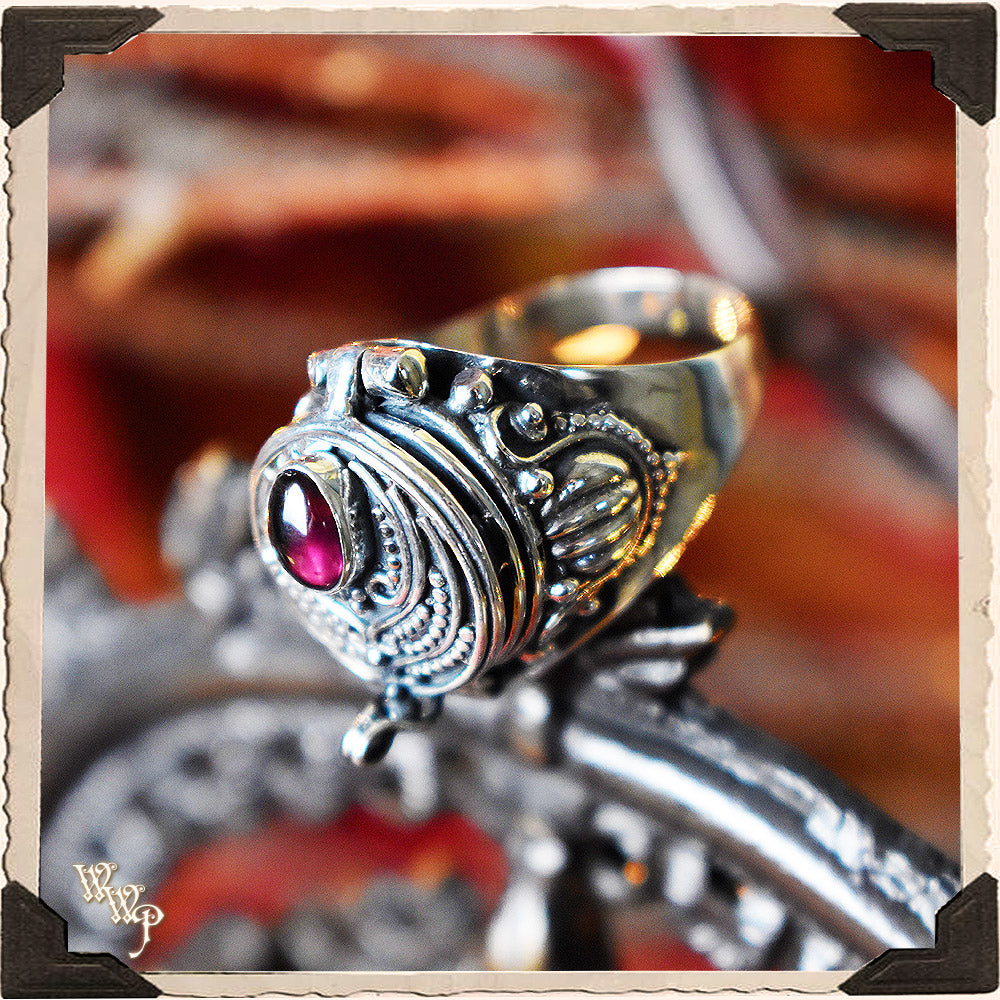 LIMITED EDITION : RED GARNET POISON RING. For Protection & Witchcraft ...