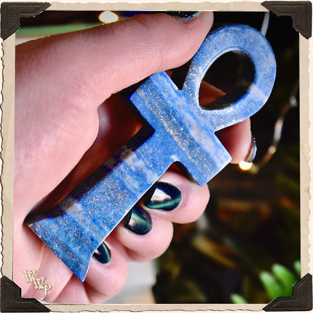 LAPIS LAZULI ANKH. Gemstone Carving Altar Statue. For Cosmic Awareness ...