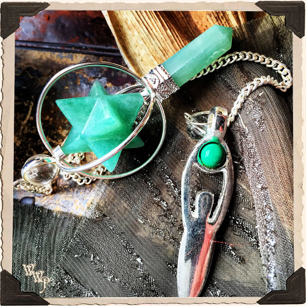 MERKABA CRYSTAL GODDESS PENDULUM with Silver Chain. For Divination & S ...