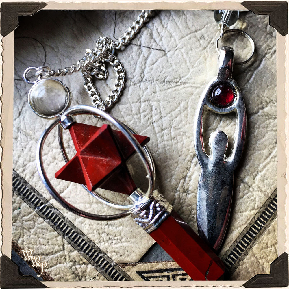 MERKABA CRYSTAL GODDESS PENDULUM with Silver Chain. For Divination & S ...