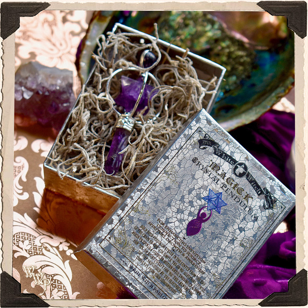 MERKABA CRYSTAL GODDESS PENDULUM with Silver Chain. For Divination & S ...