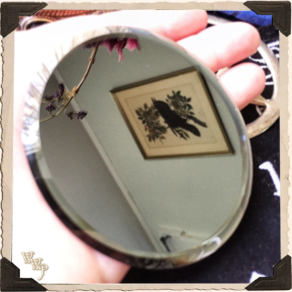 Mini Scrying Mirror. Occult Divination & Fortune Telling Black / Grey ...